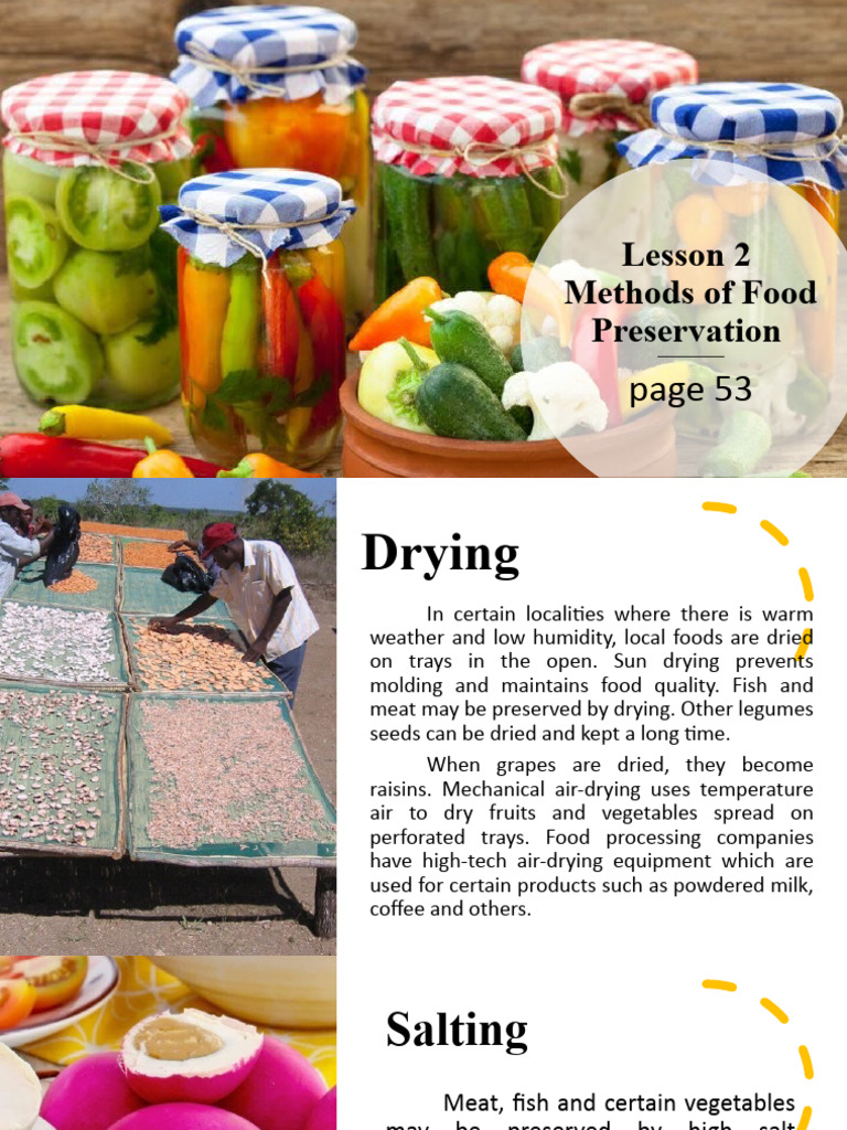Lesson 2 Methods of Food Preservations | PDF | Food Preservation | Pickling