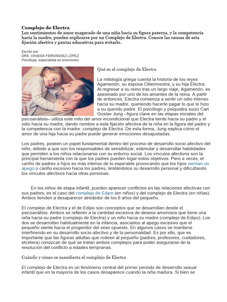 Comprendiendo el Complejo de Electra | PDF | Complejo de Edipo | Teoría ...