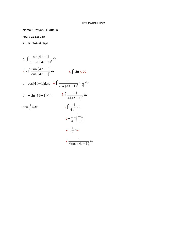 04.teknik Sipil - Uts Kalkulus 2 | PDF