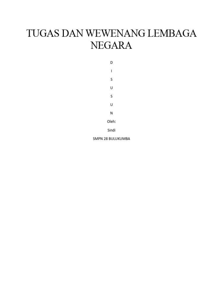 Tugas dan Wewenang Lembaga Negara | PDF