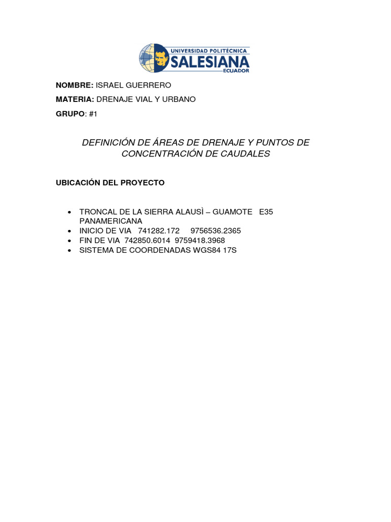 Drenaje Vial en Alausí-Guamote E35 | PDF