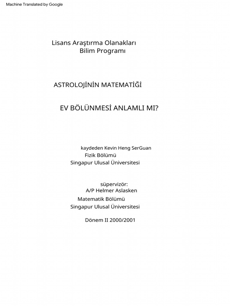Astrolojinin Matematiği. Ev Bölümü Mantıklı Mı Yazar Kevin Heng Ser ...