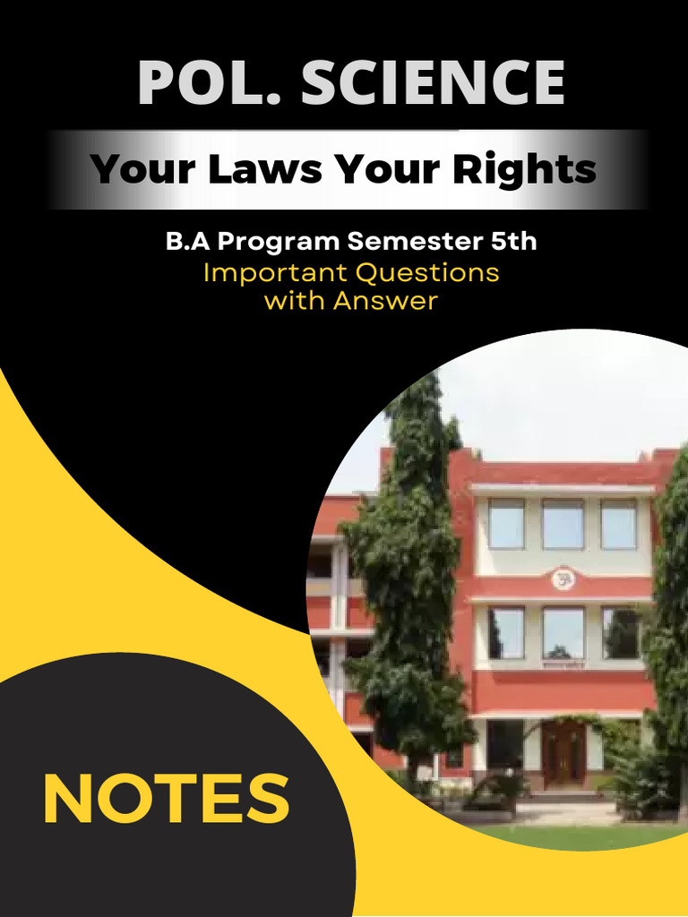 Your Laws Your Rights 5th Sem Notes Eng Manish Verma | PDF | Bail ...