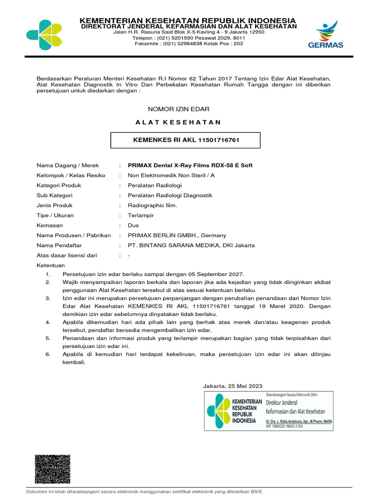 PRIMAX Dental X-Ray Films RDX-58 E Soft | PDF