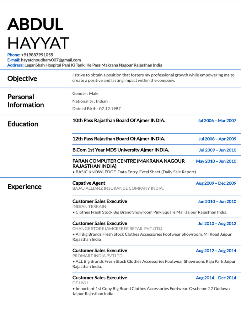 ABDUL - Resume - 927 | PDF