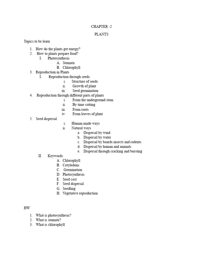 Chapter-2. PLANTS - CLASS - V-1 | PDF | Plants | Photosynthesis