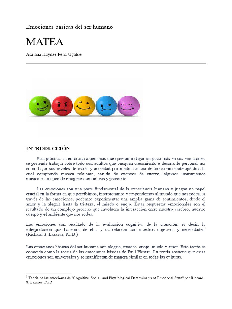 MATEA | PDF | Las emociones | Ansiedad