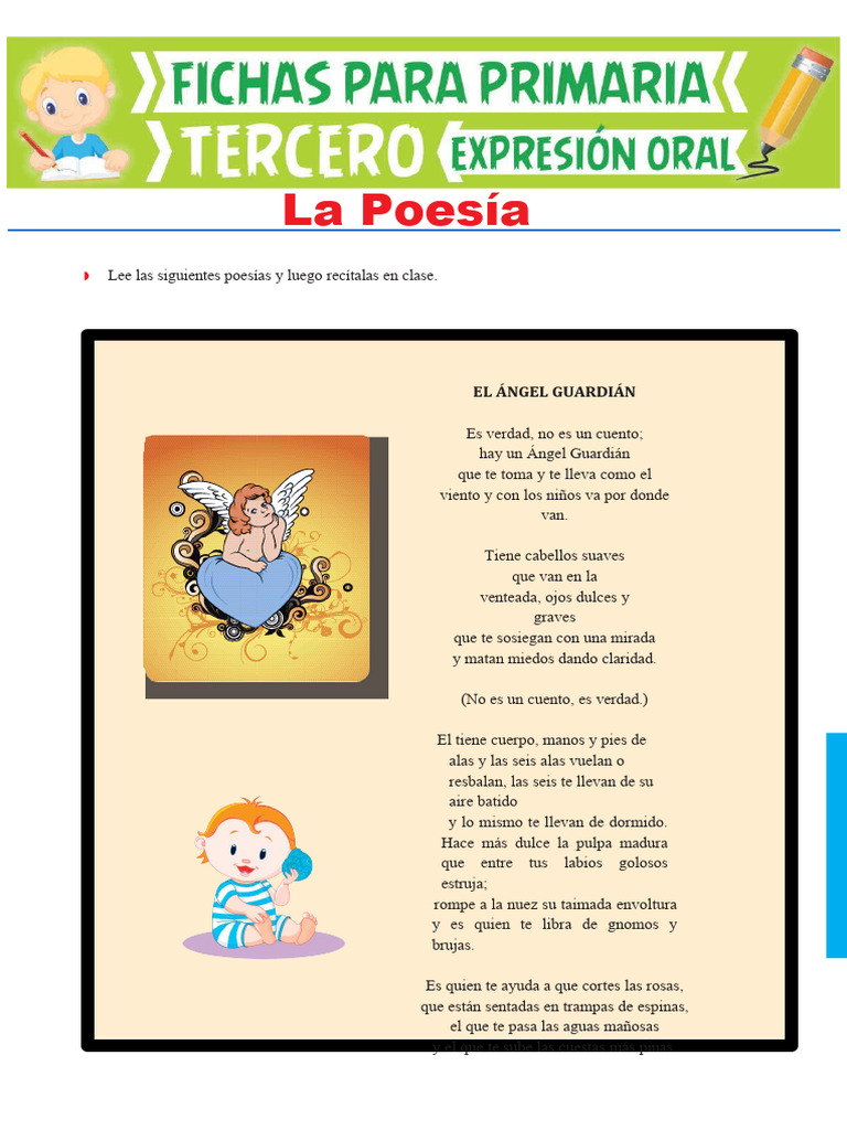 Poesías Cortas para Tercer Grado | PDF