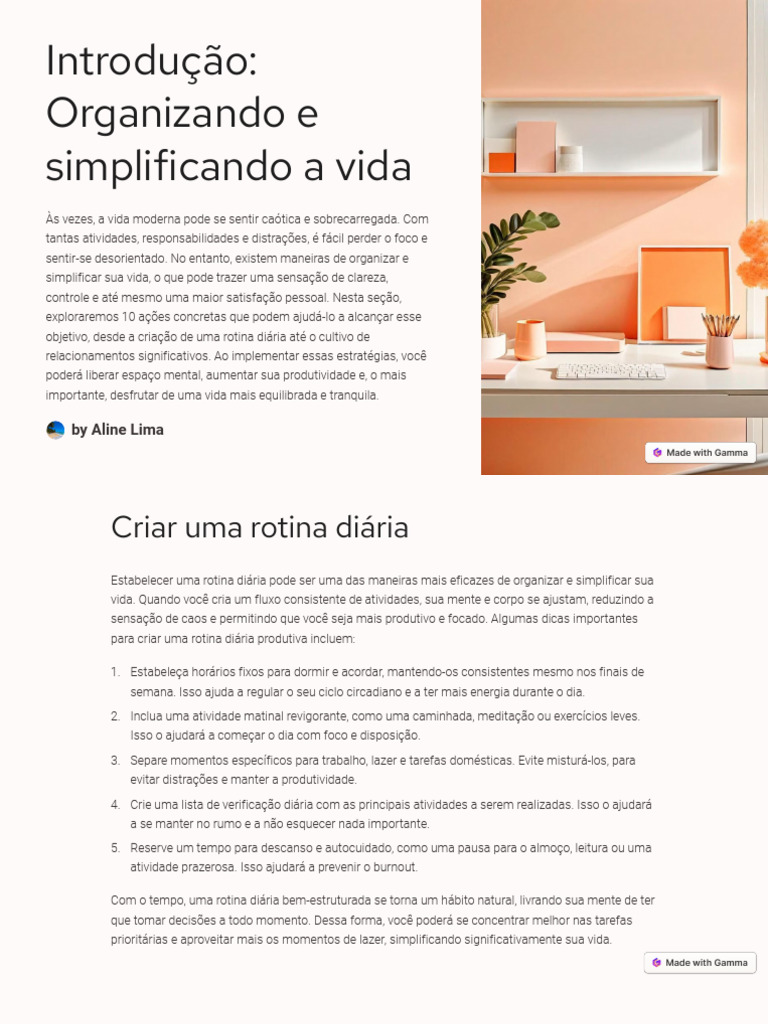 Introducao Organizando e Simplificando A Vida | PDF | Tempo | Vida