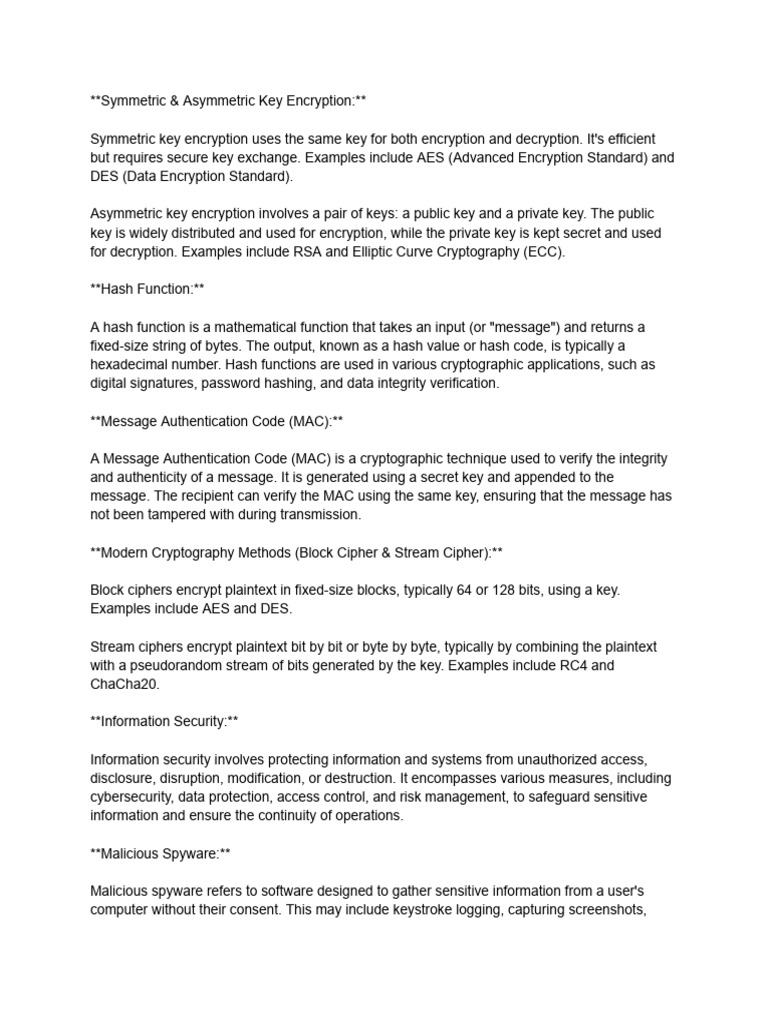 CSF Reading Material with Ans | PDF | Encryption | Cryptography