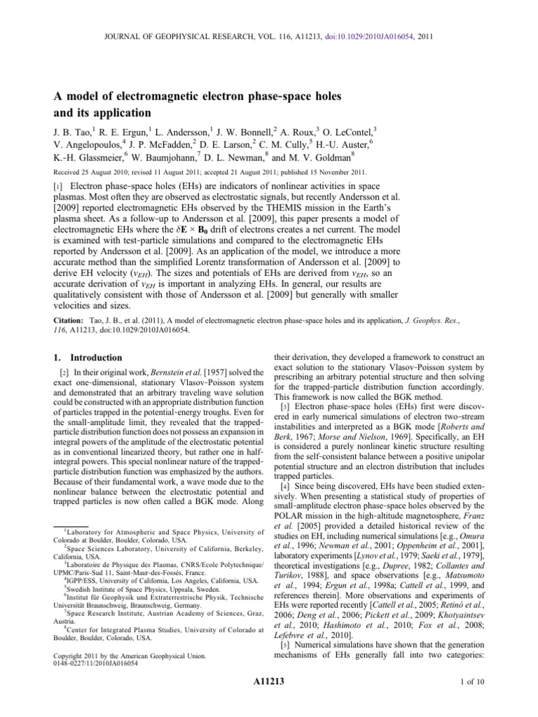 Journal of Geophysical Research Space Physics - 2011 - Tao - A Model of Electromagnetic Electron ...