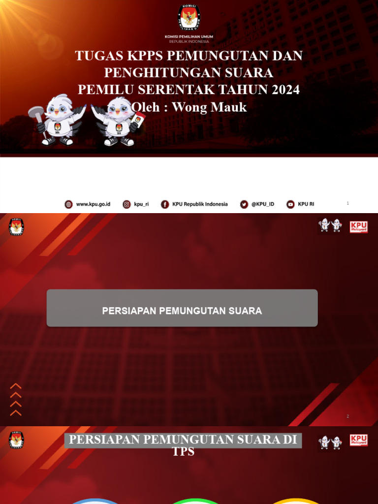 Materi Singkat Tugas KPPS Dalam Putung Pemilu 2024 | PDF