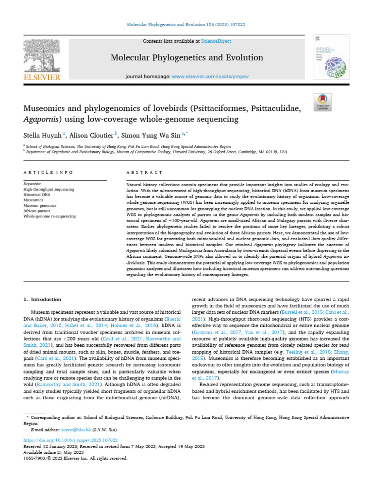 Huynh Et Al 2023 | PDF | Whole Genome Sequencing | Phylogenetics