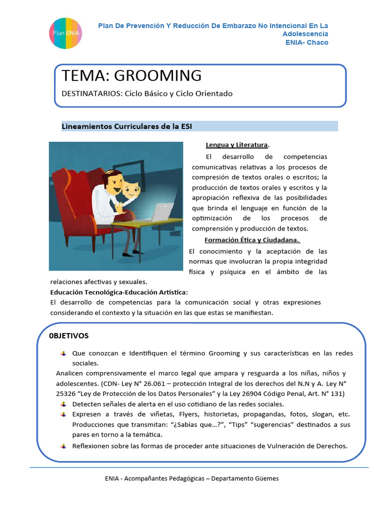 PROPUESTA PEDAG GICA Grooming | PDF