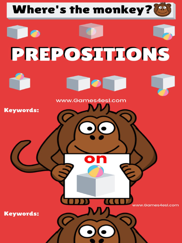 Prepositions ESL PowerPoint Presentation | PDF