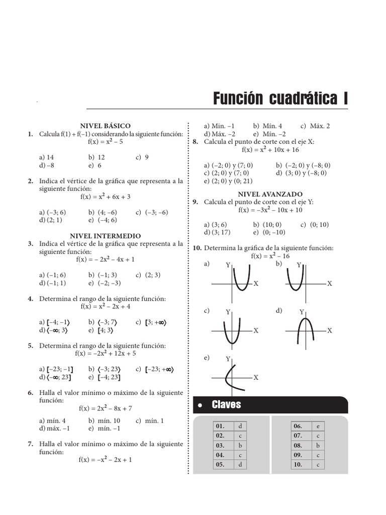 Funcion Cuadratica Tarea | PDF
