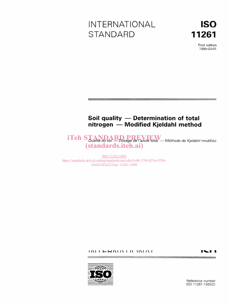 Iso 11261 1995 | PDF | International Organization For Standardization | Sodium Hydroxide