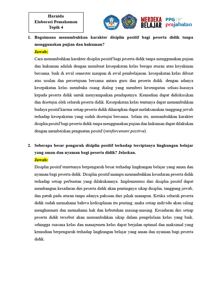 Elaborasi Pemahaman-Topik 4 | PDF | Karier & Perkembangan | Kesehatan Holistik