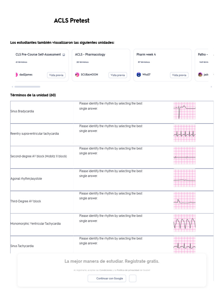 ACLS Pretest - Quizlet | PDF | Cardiopulmonary Resuscitation ...