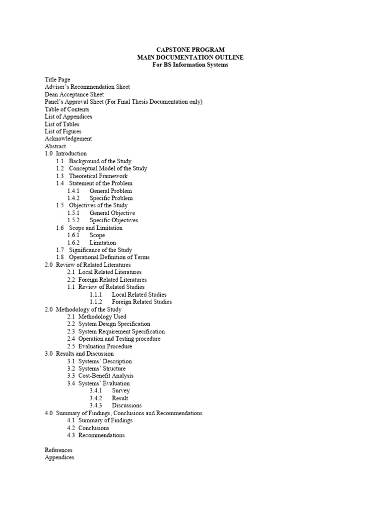 Capstone Program Documentation Guide | PDF
