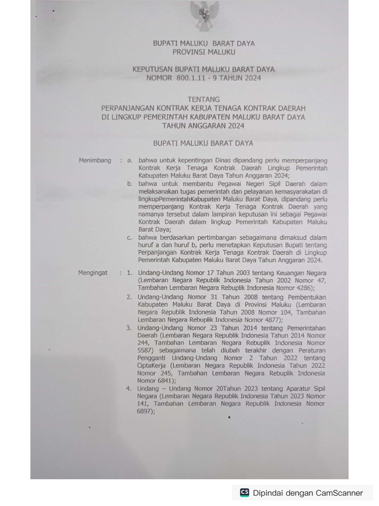 SK Kontrak DPP 2024 | PDF