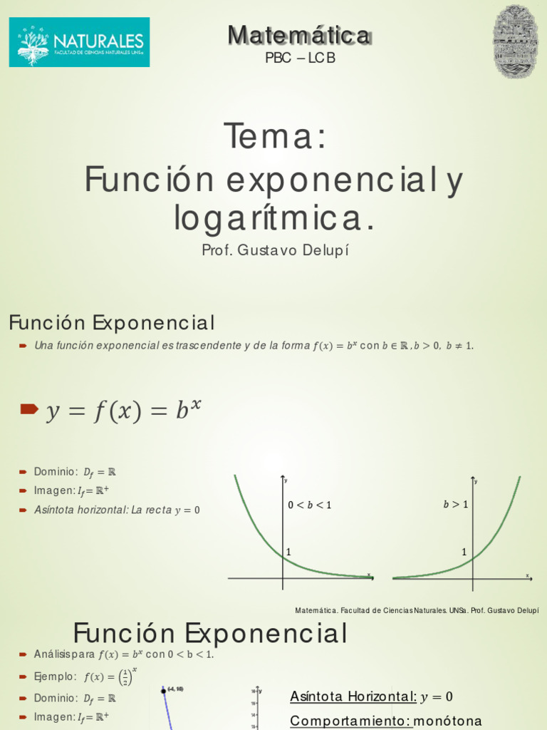 Función. Función Exponencial y Logarítmica | PDF | Logaritmo | Función (Matemáticas)