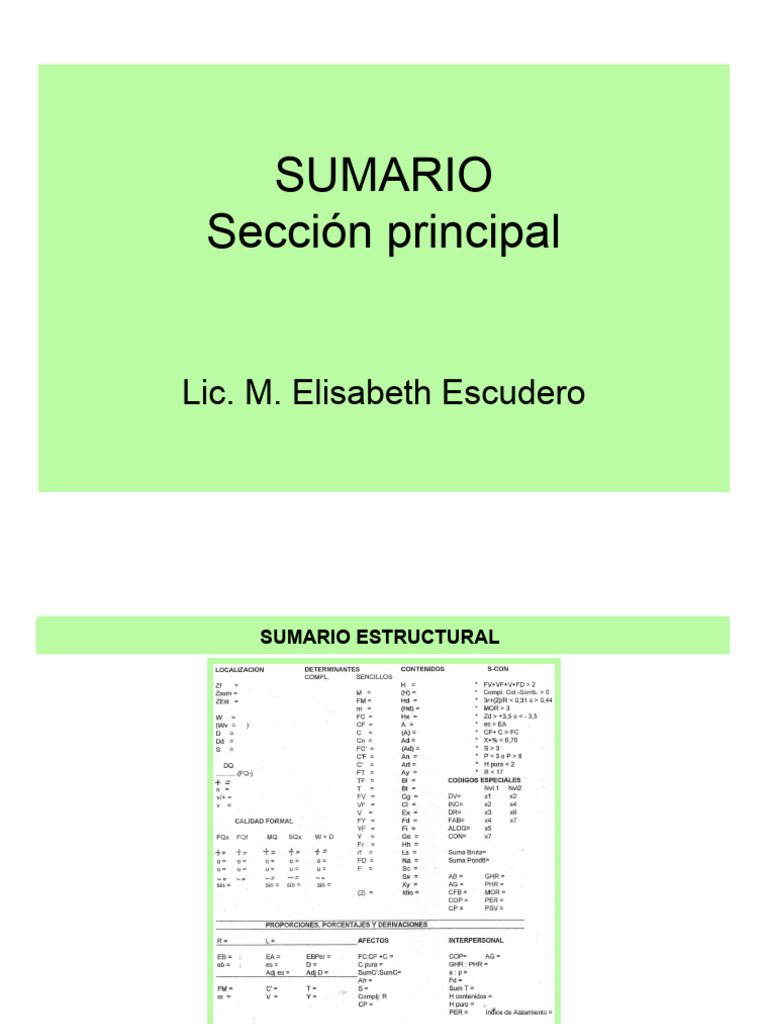 Sumario Estructural Sección Principal | PDF | Ciencias del comportamiento | Sicología
