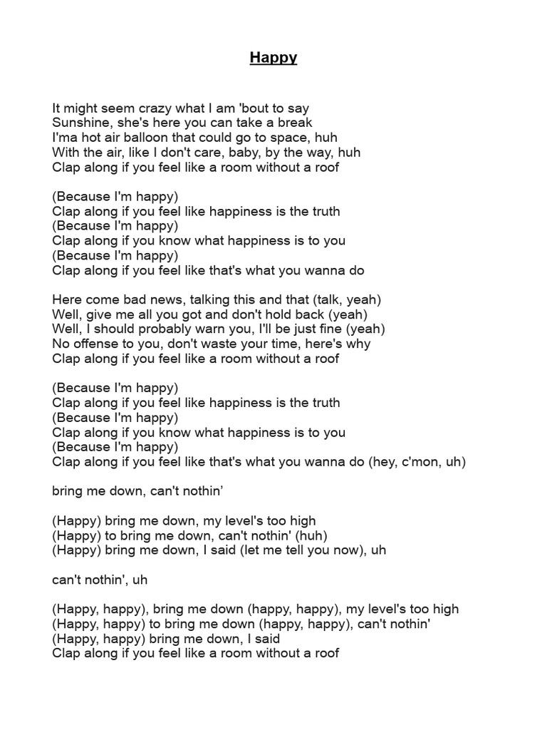 Happy Letra | PDF