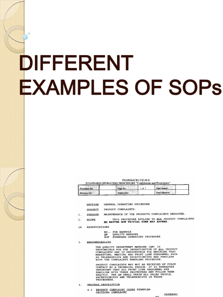 Pharmaceutical SOP Examples and Guidelines | PDF | Ph | Pharmaceutical ...