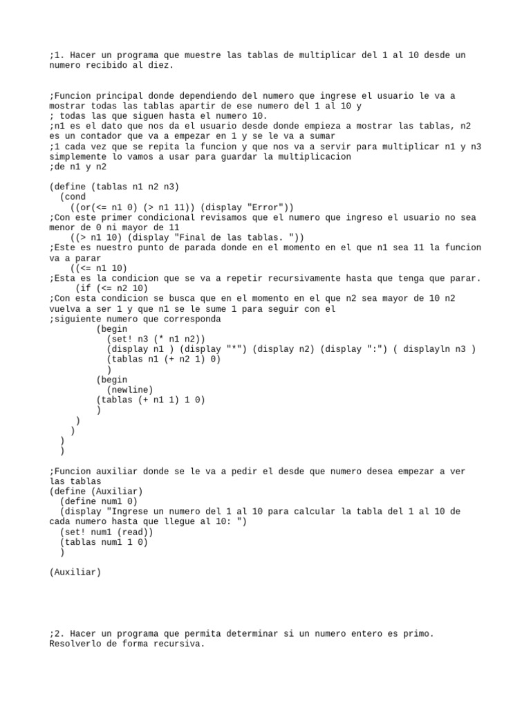 Taller recursion 2 | PDF | Informática | Programación de computadoras