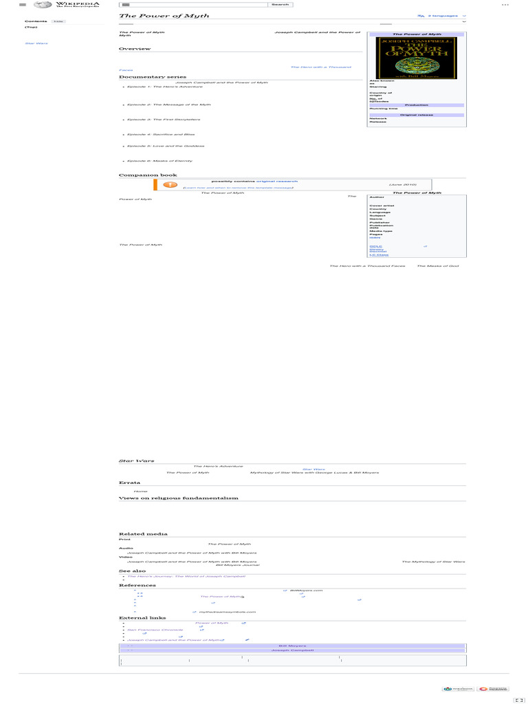 The Power of Myth - Wikipedia | PDF | Religious Belief And Doctrine