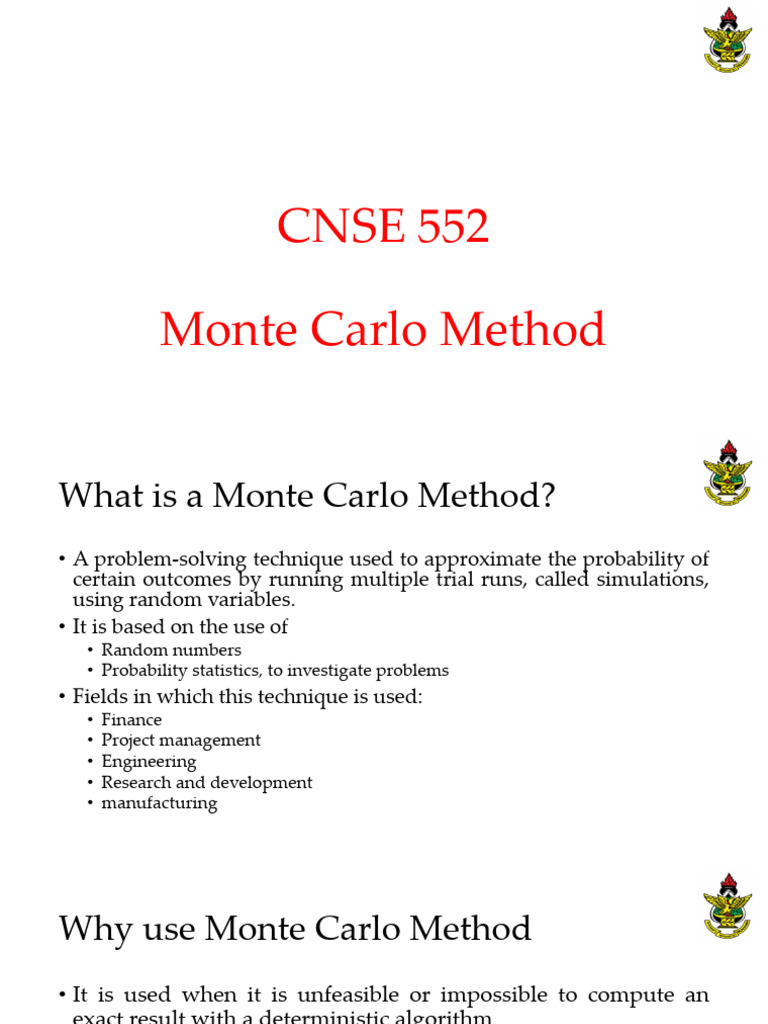 Lec 1 Monte Carlo Methods | PDF | Monte Carlo Method | Randomness