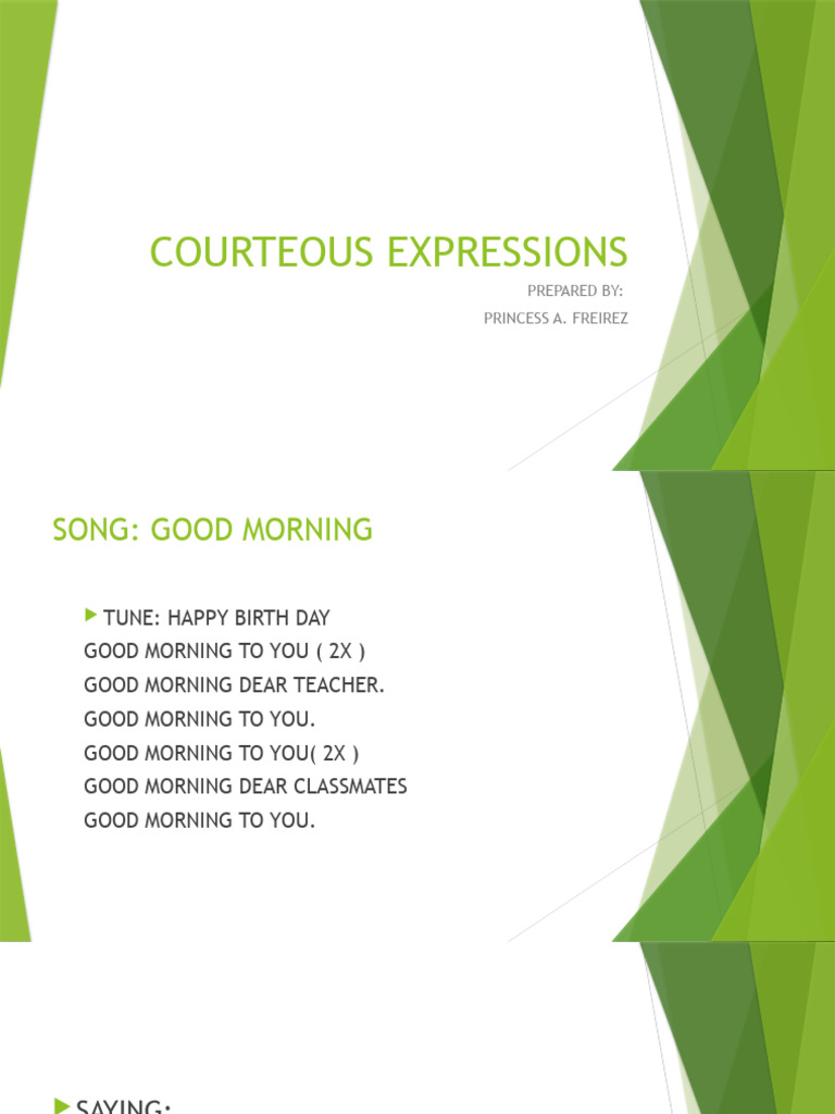Courteous Expressions and Greetings Guide | PDF