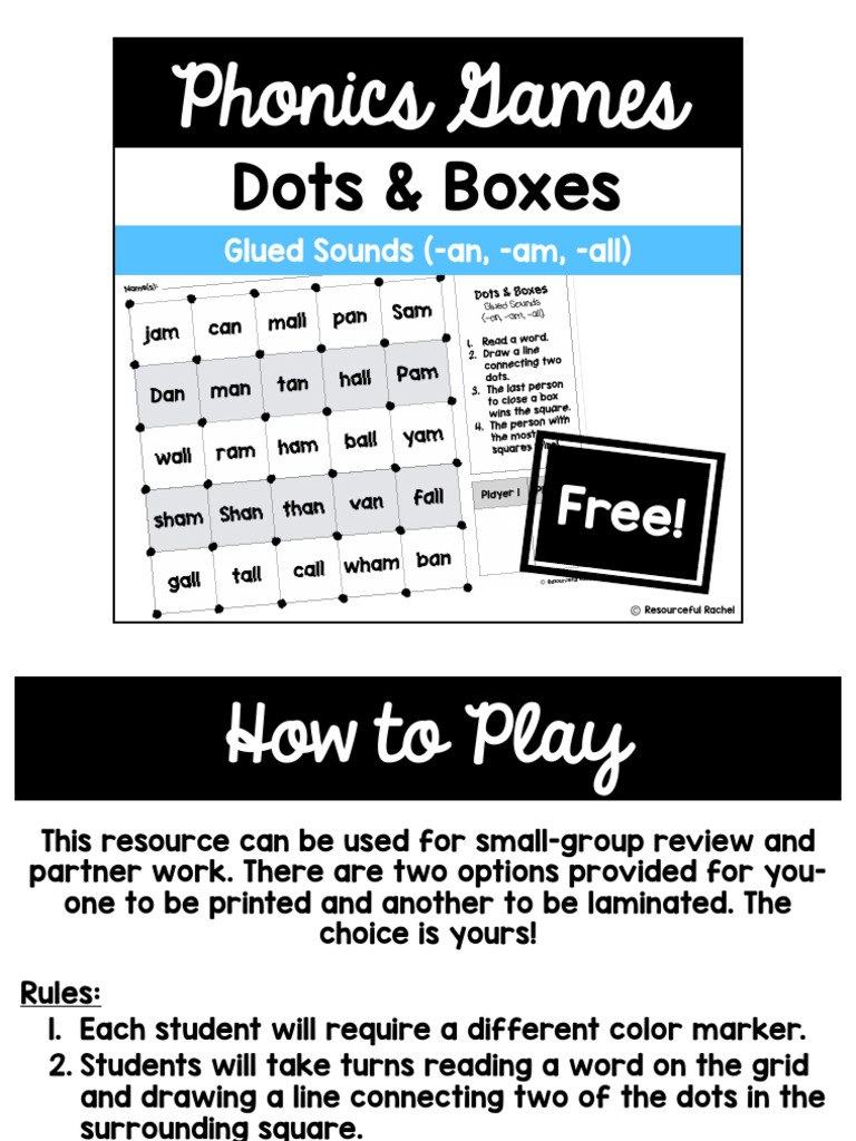 Phonics Games: Dots & Boxes | PDF