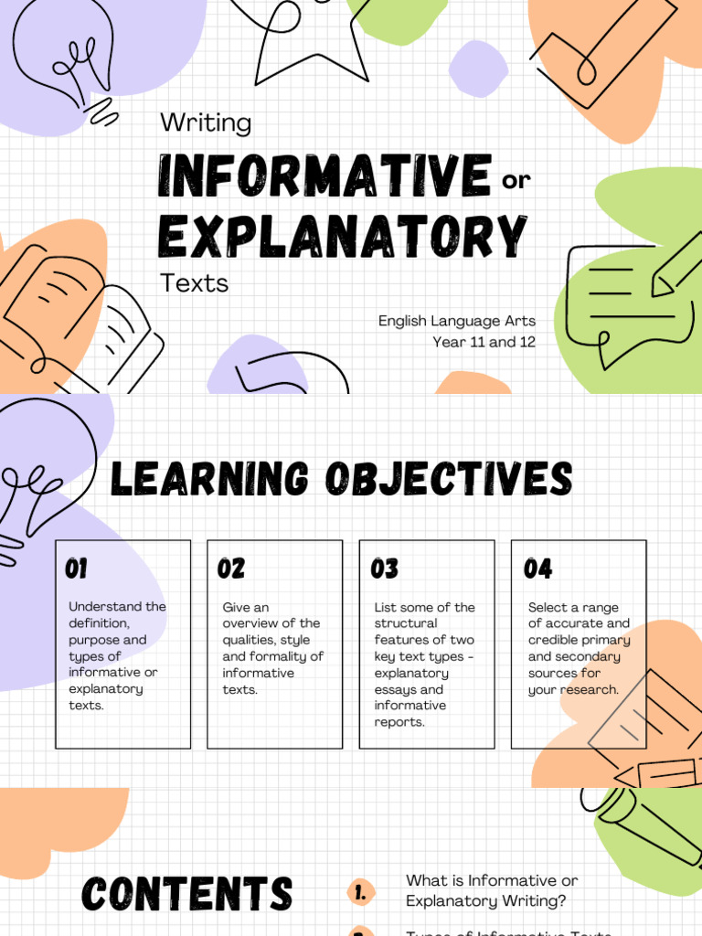 Writing Informative or Explanatory Texts English Presentation in ...
