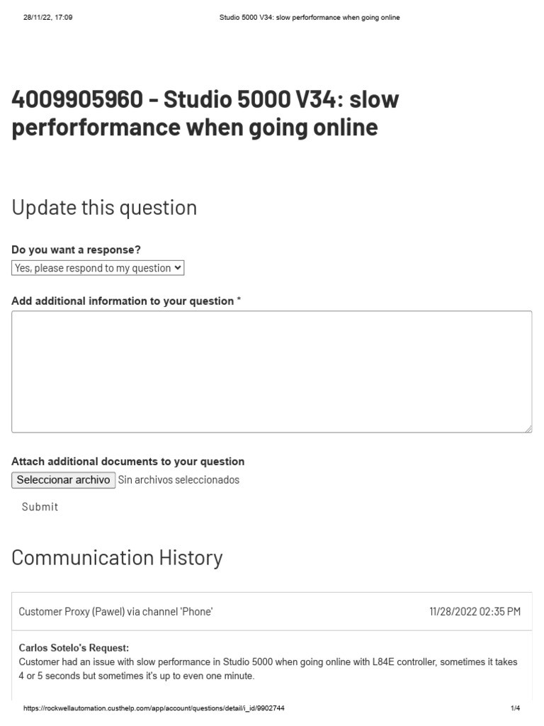 Studio 5000 V34 - Slow Perforformance When Going Online | PDF ...