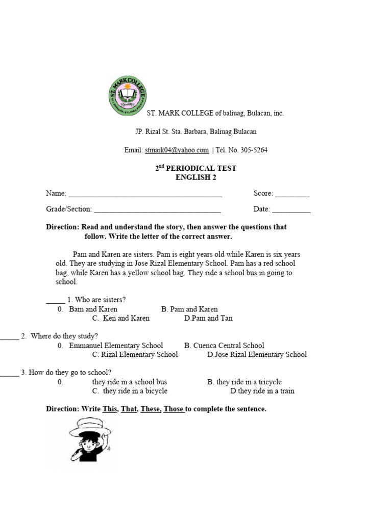 2ND Periodical Test G2-ENGLISH | PDF | Linguistics | Languages