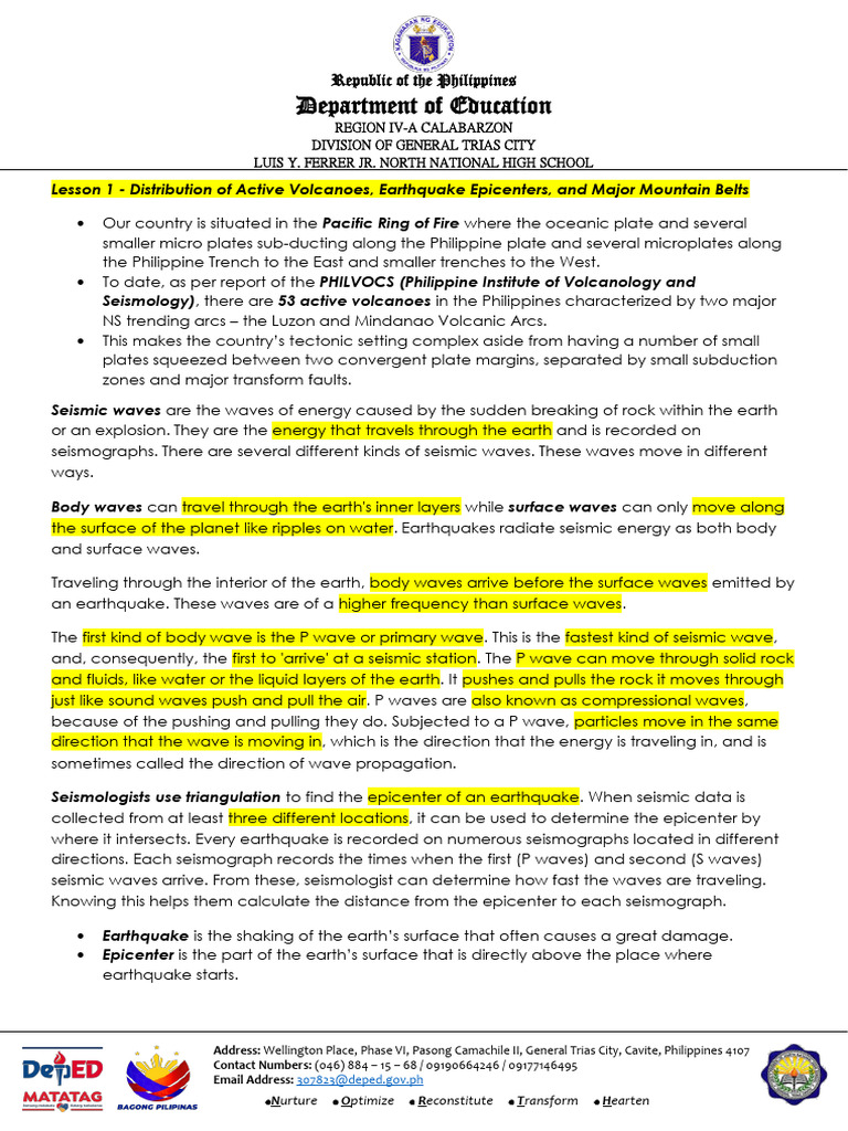 Q1-Science | PDF | Plate Tectonics | Natural Sciences