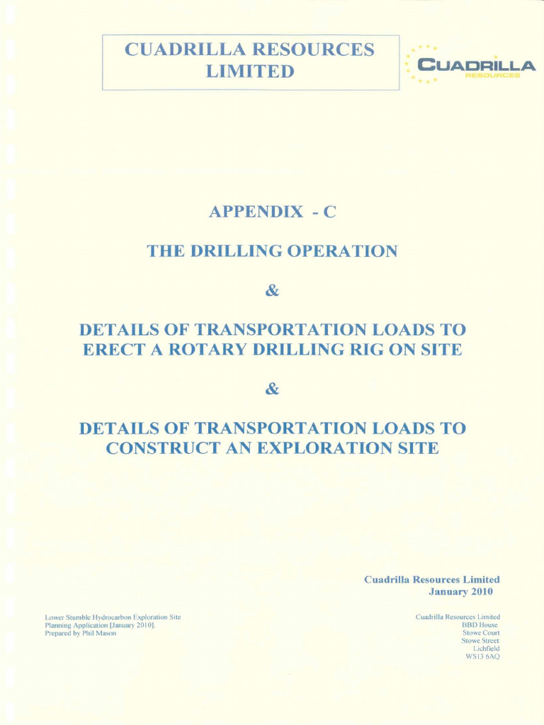Appendix - C The Drilling Operation | PDF