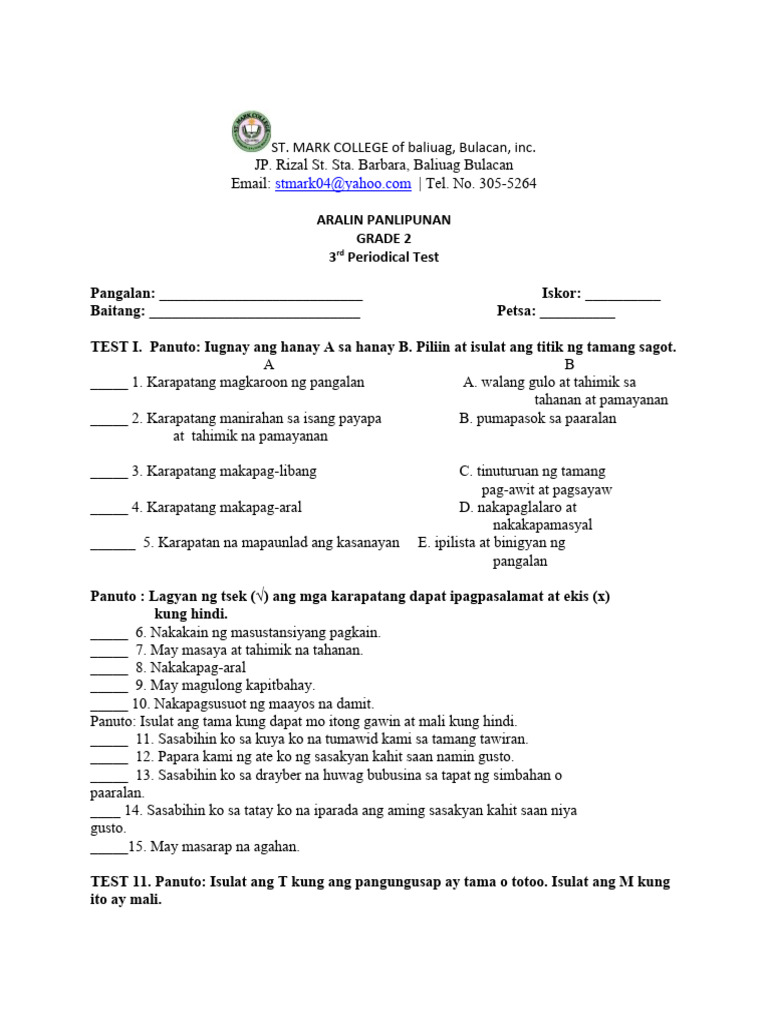 3rd Periodical Test Ap 2 Pdf