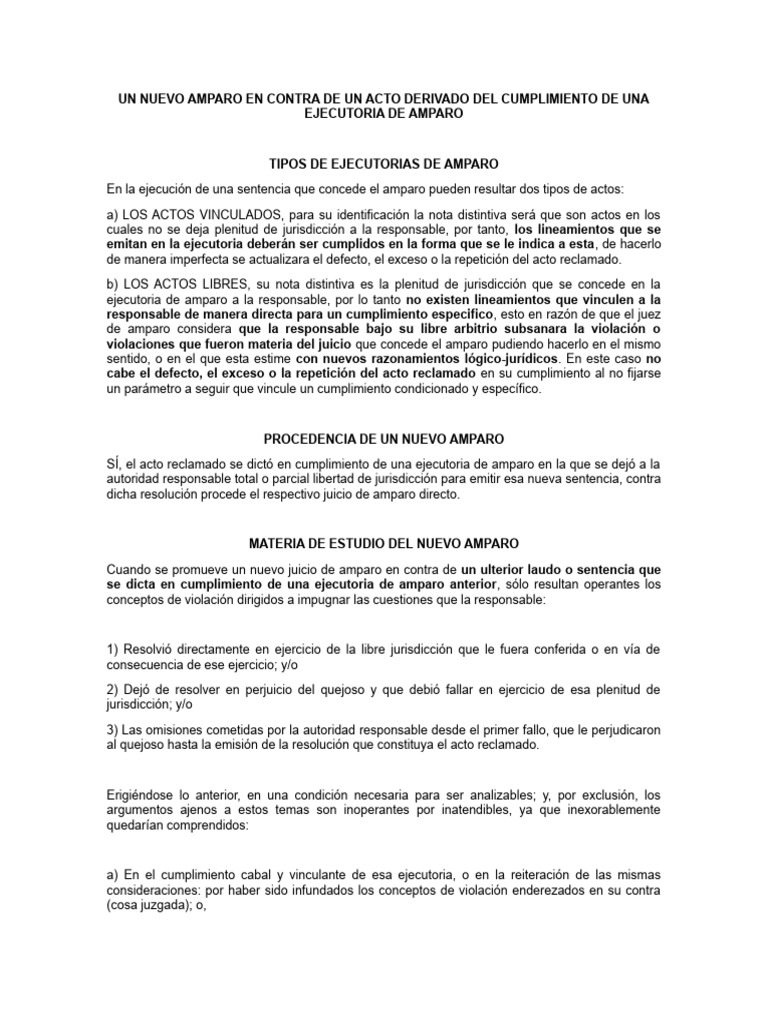 Explicación Amparo Vs Sentencia en Atención A Ejecutoria | PDF | Sentencia (ley) | Jurisdicción
