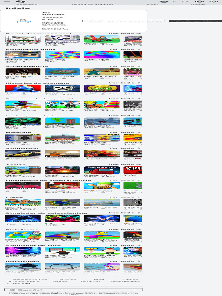 Inicio - Roblox | PDF