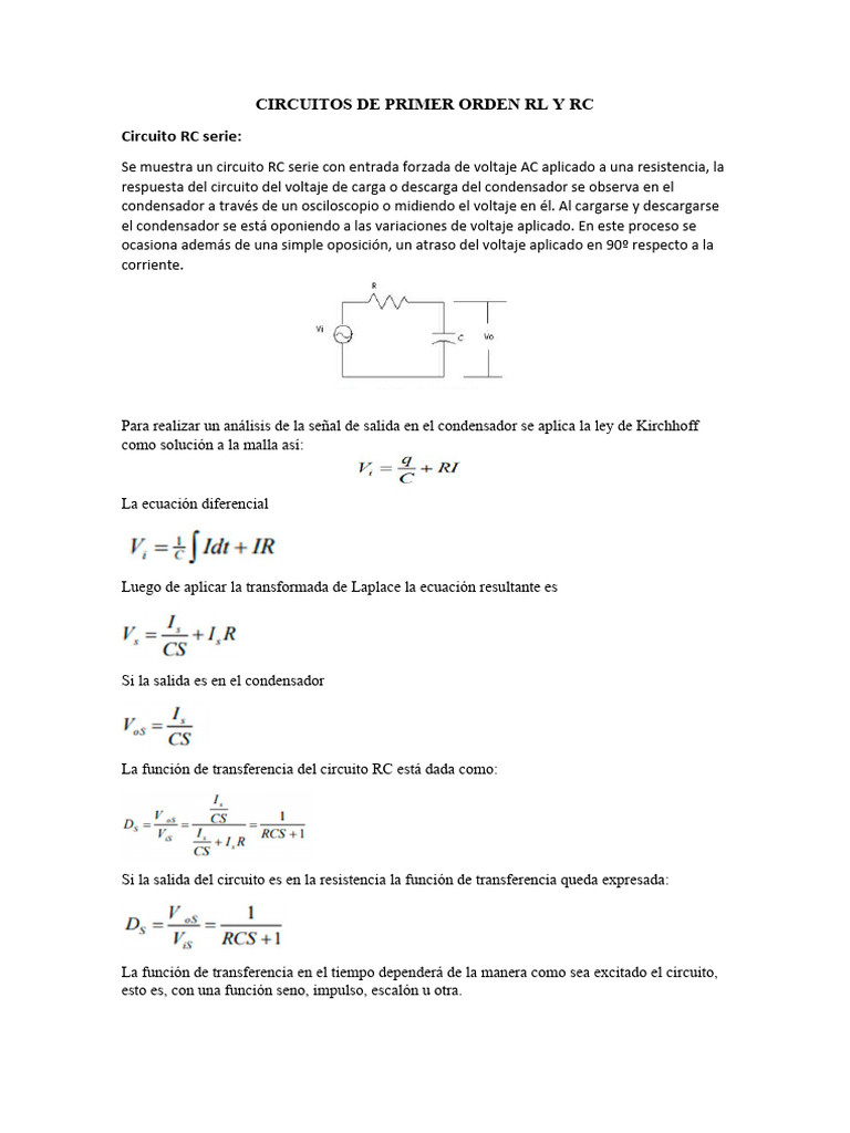 Circuitos de Primer Orden RL y RC | PDF