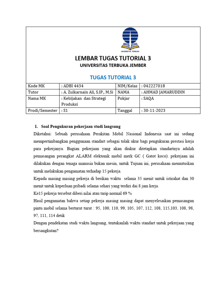 TT3 - Ahmad Jamaruddin | PDF
