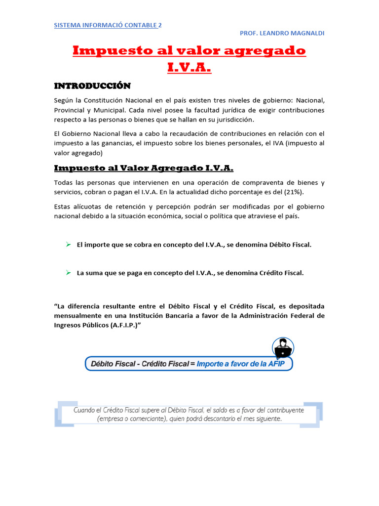 Sistema Informacion Conable 2 (Iva) | PDF | Impuesto al valor agregado | Impuestos