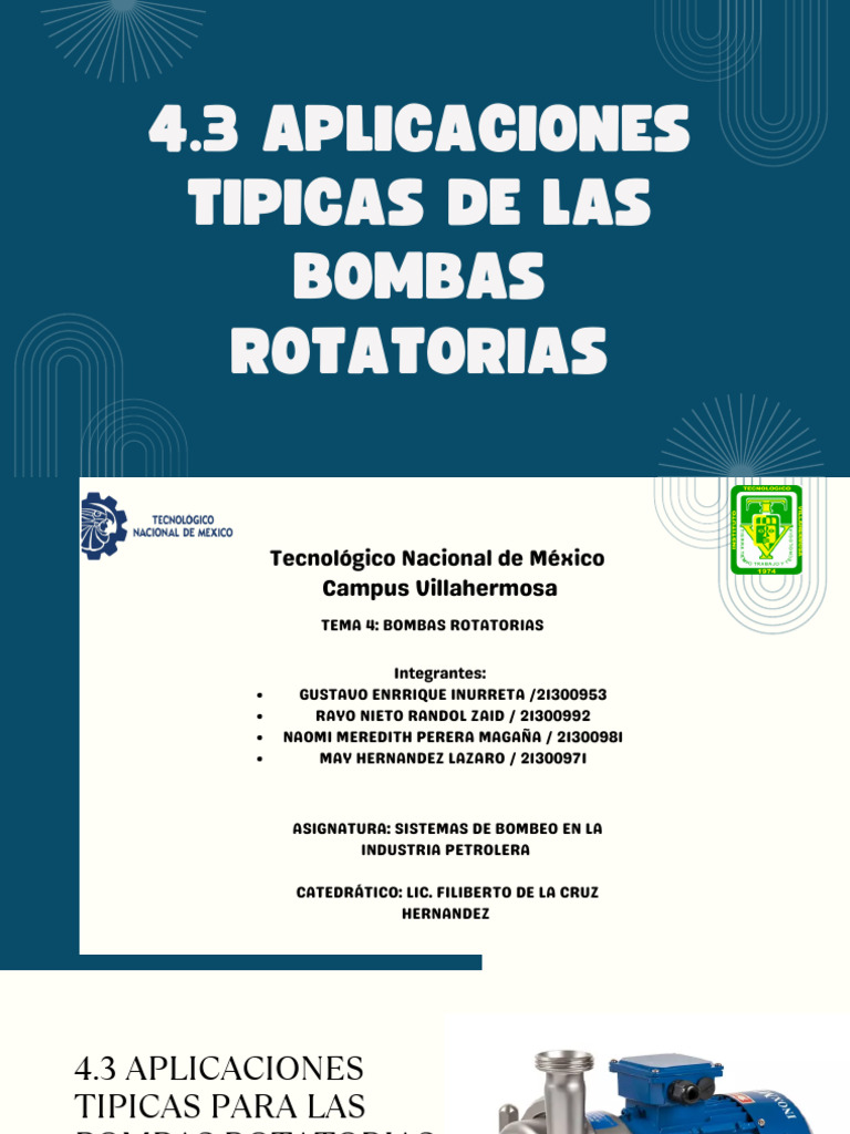 Usos Comunes de Bombas Rotatorias | PDF | Petróleo | Bomba