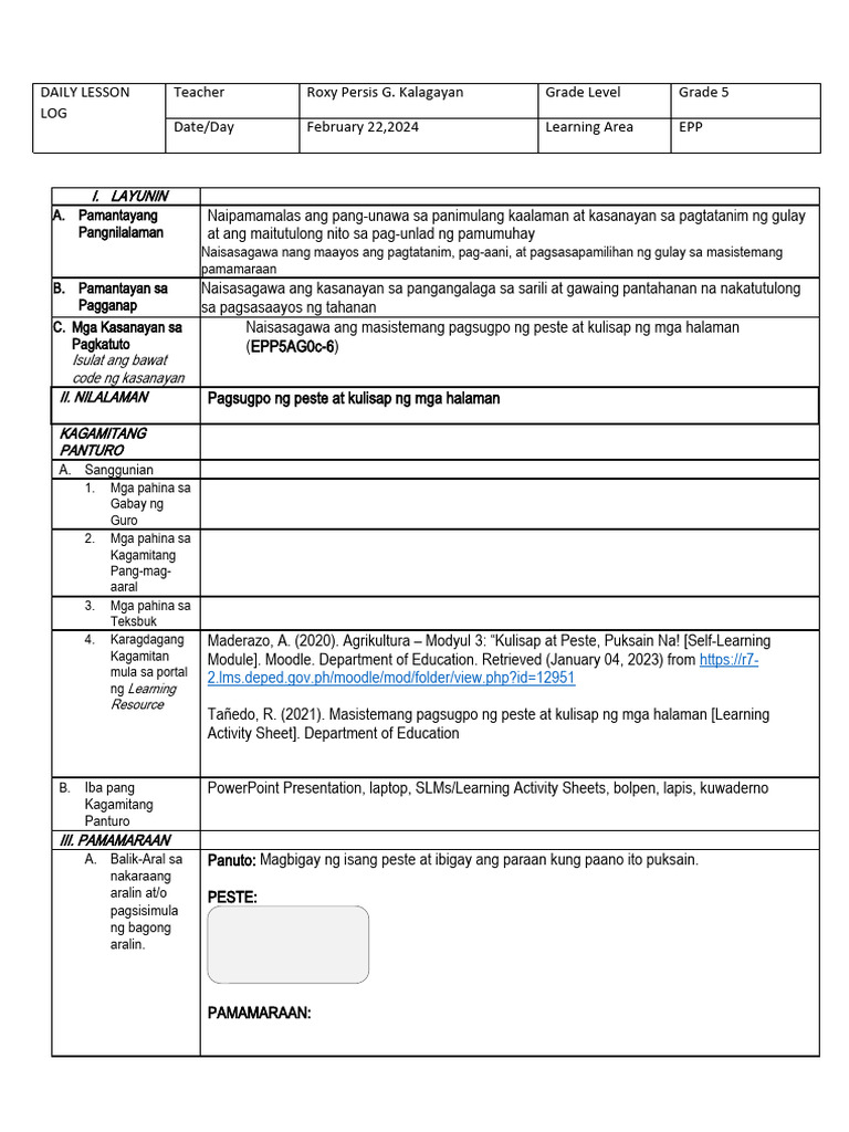 Agri5.epp Q3 Week 4. Feb. 22 | PDF