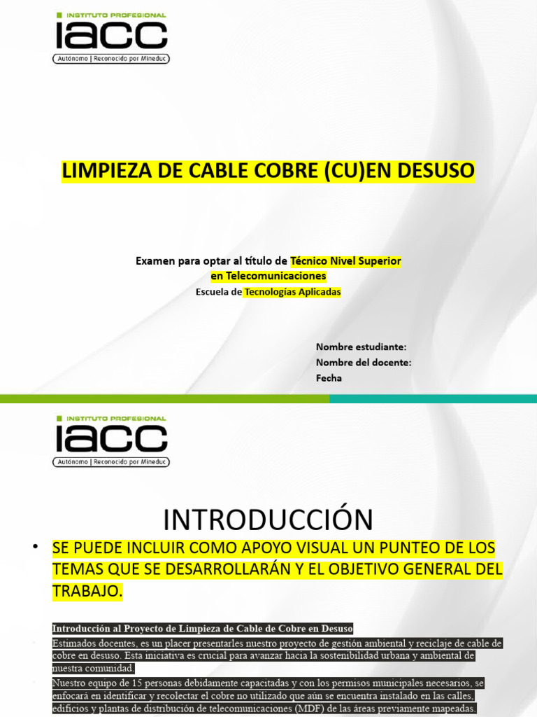 final-CT PLANTILLA PRESENTACIÓN EXAMEN | PDF | Reciclaje | Cobre