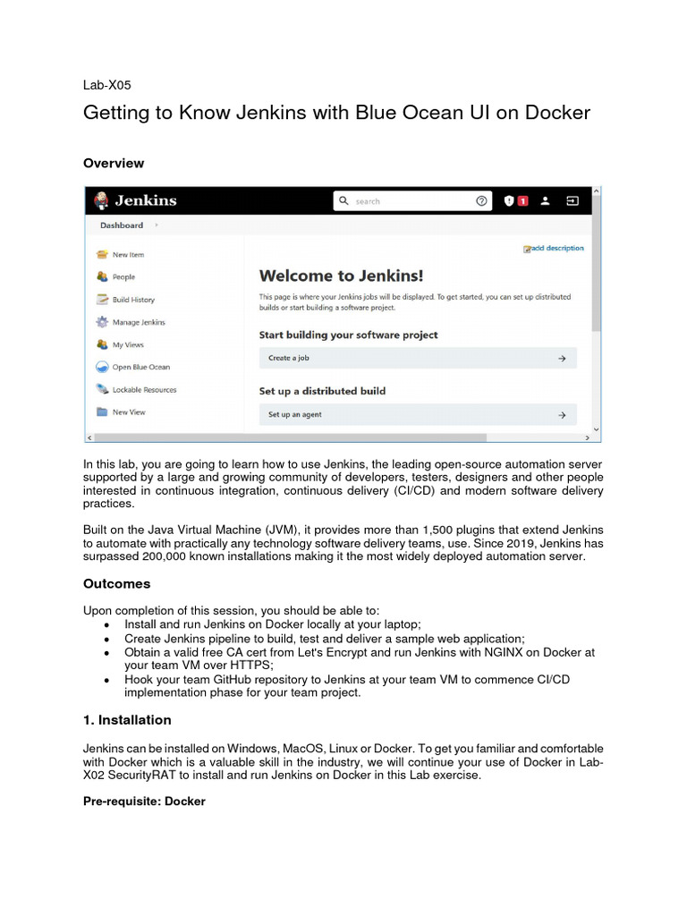 Lab X05 Jenkins | PDF | Version Control | Virtual Machine Lab X05 Jenkins | PDF | Version Control | Virtual Machine