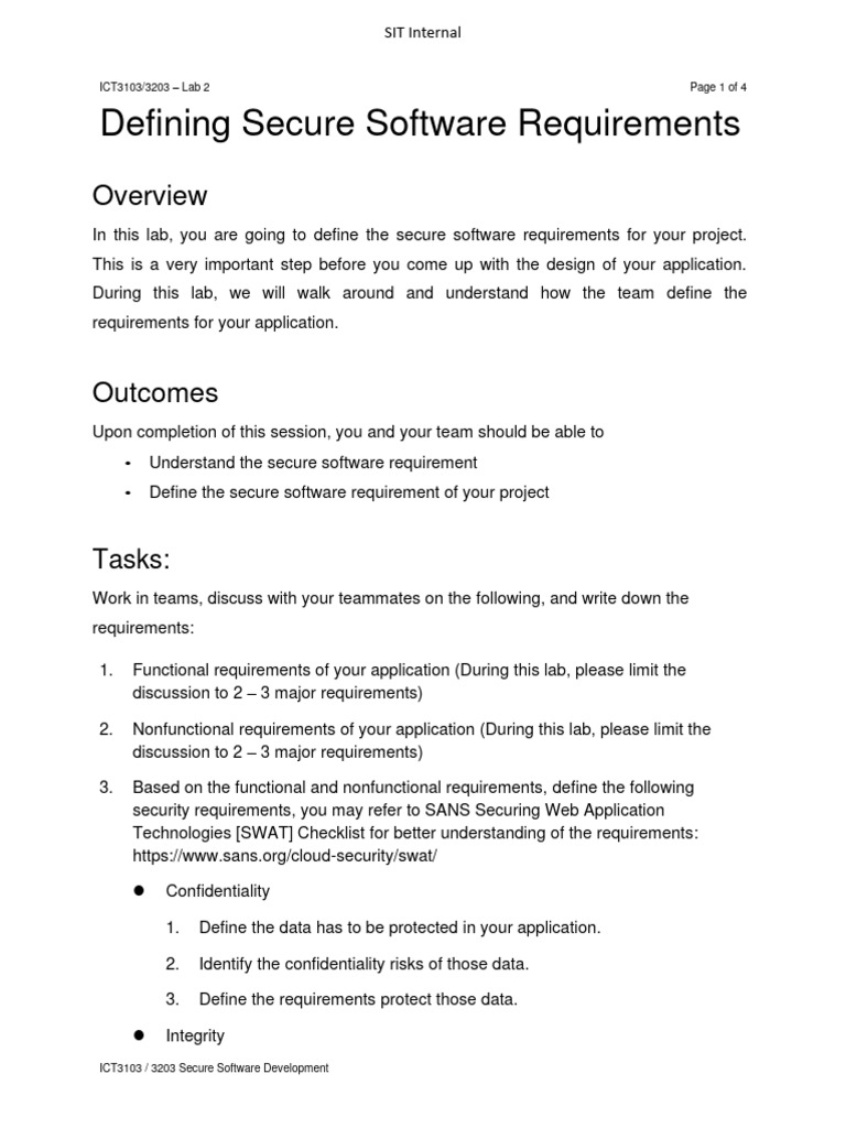 X02 - Secure Software Requirement 2023 | PDF | Application Software ...